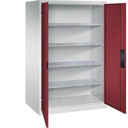 C+P Werkstatt-Schwerlastschrank, Breite 1200 mm, Tiefe 800 mm, Tür rubinrot
