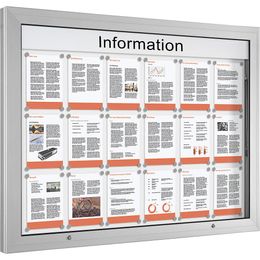Schaukasten, Türöffnung 90° nach oben, für Format DIN A0, Rückwand reinweiß kaiserkraft