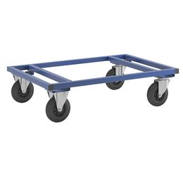 Kongamek Paletten-Fahrgestell KM217, LxBxH 1200 x 800 x 305 mm, blau, 2 Lenk- und 2 Bockrollen