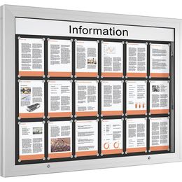 Schaukasten, T&uuml;r&ouml;ffnung 90&deg; nach oben, f&uuml;r Format DIN A0, R&uuml;ckwand anthrazitgrau kaiserkraft