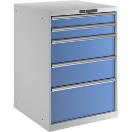 LISTA Schubladenschrank, 5 Schubladen, BxTxH 717 x 725 x 1000 mm, lichtgrau