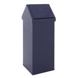 Abfallbeh&auml;lter, Aluminium, mit Schwingdeckel, Volumen 110 l, BxHxT 360 x 1000 x 360 mm, blau kaiserkraft