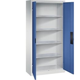 C+P Werkstatt-Schwerlastschrank, Breite 930 mm, Tiefe 400 mm, T&uuml;r enzianblau
