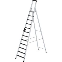 MUNK Stufen-Stehleiter CLIP-STEP, einseitig begehbar, rutschhemmend R13, 12 Stufen