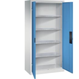 C+P Werkstatt-Schwerlastschrank, Breite 930 mm, Tiefe 500 mm, Tür lichtblau