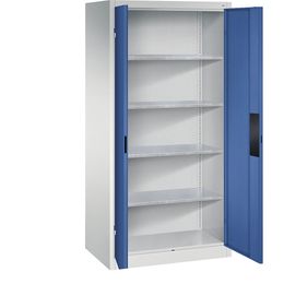 C+P Werkstatt-Schwerlastschrank, Breite 930 mm, Tiefe 600 mm, Tür enzianblau