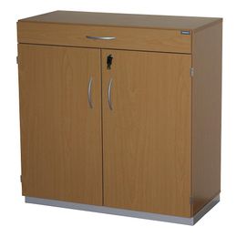 eurokraft pro Geräteschrank mit Sortiertisch, HxBxT 942 x 913 x 440 mm, abschließbar, Buche-Dekor