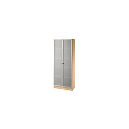 Glastürenschrank, 4 Fachböden, BxT 800 x 420 mm, Buche-Dekor kaiserkraft