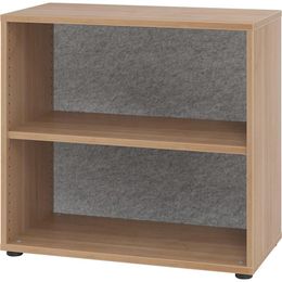 ANNY-AC - Regal mit Akustik-Rückwand, HxBxT 748 x 800 x 400 mm, 1 Fachboden, Nussbaum-Dekor kaiserkraft