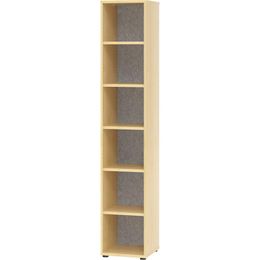 ANNY-AC - Regal mit Akustik-Rückwand, HxBxT 2156 x 400 x 400 mm, 5 Fachböden, Ahorn-Dekor kaiserkraft