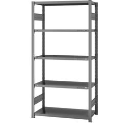 eurokraft pro Steckregal, Bauart leicht, doppelseitig, HxBxT 2000 x 1000 x 500 mm, verzinkt, Grundregal