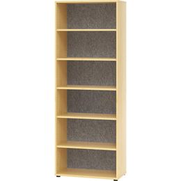 ANNY-AC - Regal mit Akustik-Rückwand, HxBxT 2156 x 800 x 400 mm, 5 Fachböden, Ahorn-Dekor kaiserkraft