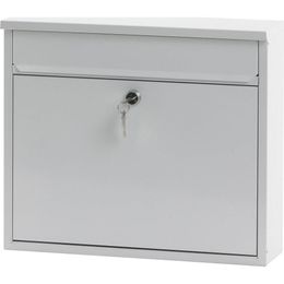 Briefkasten, mit geradem Dach, HxBxT 320 x 360 x 100 mm, Stahlblech, pulverbeschichtet, wei&szlig; RAL 9010 kaiserkraft