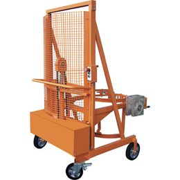 eurokraft pro Fasshebe- und Kippger&auml;t Liftomat L/E, Hubh&ouml;he 1100 mm, Tragf&auml;higkeit 350 kg, gelborange