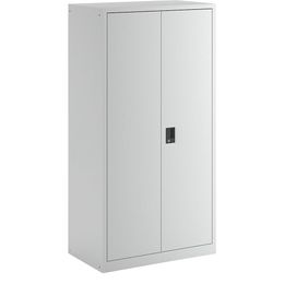LISTA Fl&uuml;gelt&uuml;renschrank, HxBxT 1950 x 1000 x 580 mm, Leergeh&auml;use mit 8 Fachb&ouml;den, 6 Schubladen, lichtgrau