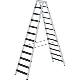 eurokraft pro Stufen-Stehleiter, beidseitig, Ausf&uuml;hrung gepolstert, 2 x 12 Stufen