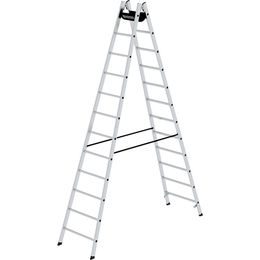 MUNK Sicherheits-Sprossenleiter, beidseitig begehbar, Sprossen 30 x 30 mm, rutschsicher, 2 x 12 Sprossen