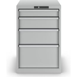 LISTA Schubladenschrank, 4 Schubladen, BxTxH 564 x 572 x 850 mm, lichtgrau