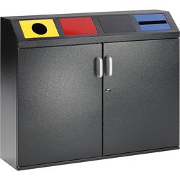 eurokraft pro Wertstoffsammelschrank, Volumen 4 x 50 l, antik-silber