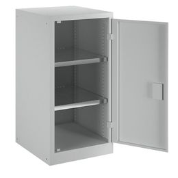LISTA Flügeltürenschrank, 2 Fachböden, Breite 500 mm, lichtgrau
