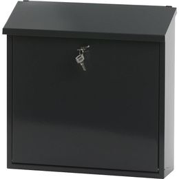 Briefkasten, mit klappbarem Schr&auml;gdach, HxBxT 370 x 370 x 115 mm, Stahlblech, pulverbeschichtet, anthrazit 7016 kaiserkraft