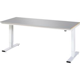 Rau Arbeitstisch, elektrisch h&ouml;henverstellbar - Tragkraft 300 kg, H&ouml;he 720 - 1120 mm, Edelstahlplatte, BxT 2000 x 800 mm