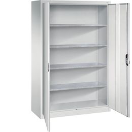 C+P Werkstatt-Fl&uuml;gelt&uuml;rschrank, HxBxT 1950 x 1200 x 500 mm, lichtgrau / lichtgrau