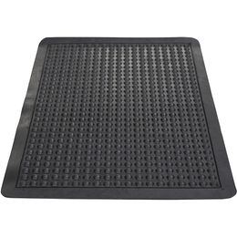 eurokraft basic Anti-Erm&uuml;dungsmatte, schwarz genoppt, LxB 900 x 600 mm