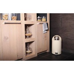 EKO Push-M&uuml;lleimer mit Pedal, Volumen 33 l, Hx&Oslash; 700 x 350 mm, creme
