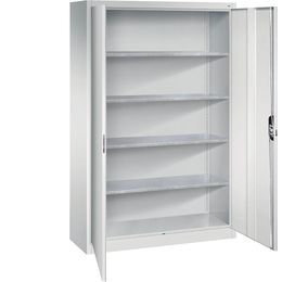 C+P Werkstatt-Fl&uuml;gelt&uuml;rschrank, HxBxT 1950 x 1200 x 400 mm, lichtgrau / lichtgrau