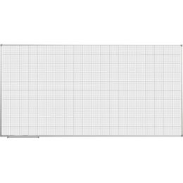 eurokraft basic Rastertafel, weiß lackiert, BxH 2000 x 1000 mm, Raster 20 x 20 / 100 x 100 mm