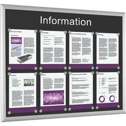 Aushangtafel, f&uuml;r 8 x DIN A4, anthrazit kaiserkraft
