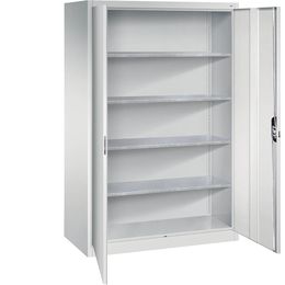 C+P Werkstatt-Fl&uuml;gelt&uuml;rschrank, HxBxT 1950 x 1200 x 600 mm, lichtgrau / lichtgrau