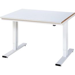 Rau Arbeitstisch, elektrisch h&ouml;henverstellbar - Tragkraft 300 kg, H&ouml;he 720 - 1120 mm, Stahlblechplatte, BxT 1250 x 1000 mm