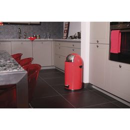 EKO Push-M&uuml;lleimer mit Pedal, Volumen 33 l, Hx&Oslash; 700 x 350 mm, rot