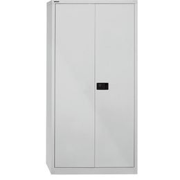 Bisley UNIVERSAL Flügeltürenschrank, HxBxT 1950 x 914 x 400 mm, 4 Fachböden, 5 Ordnerhöhen, lichtgrau