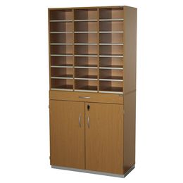 eurokraft pro Sortierstation, HxBxT 1864 x 913 x 440 mm, 21 Fächer DIN A4, Buche-Dekor