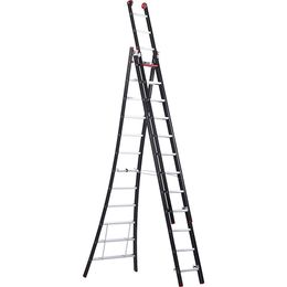 Altrex Mehrzweckleiter NEVADA, 3-teilig, schwarz, 3 x 12 Sprossen