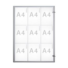 Maul Schaukasten, Außentiefe 27 mm, Außenhöhe 963 mm, 9 x DIN A4