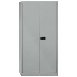 Bisley UNIVERSAL Flügeltürenschrank, HxBxT 1950 x 914 x 400 mm, 4 Fachböden, 5 Ordnerhöhen, silber