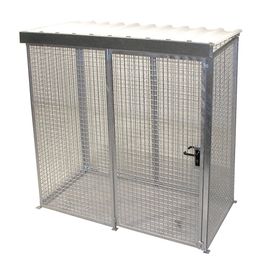 eurokraft pro Gasflaschen-Gittercontainer, mit Dach und Einfl&uuml;geltor, BxT 2100 x 1085 mm