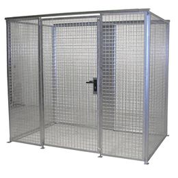 eurokraft pro Gasflaschen-Gittercontainer, ohne Dach, mit Einfl&uuml;geltor, BxT 2400 x 1500 mm