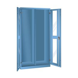 LISTA Sichtfensterschrank, HxBxT 1950 x 1000 x 580 mm, mit Trennwand, lichtblau