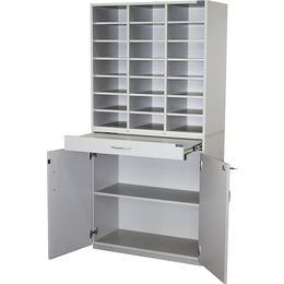 eurokraft pro Sortierstation, HxBxT 1864 x 913 x 440 mm, 21 Fächer DIN A4, lichtgrau RAL 7035