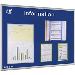 Aushangtafel, f&uuml;r 18 x DIN A4, enzianblau kaiserkraft