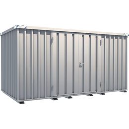 Schnellbau-Container, verzinkt, Außen-BxHxT 2100 x 2100 x 4100 mm, 2 Flügeltüren lange Seite kaiserkraft