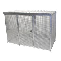 eurokraft pro Gasflaschen-Gittercontainer, mit Dach und Einfl&uuml;geltor, BxT 3100 x 1500 mm