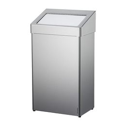 AIR-WOLF Mülleimer, Edelstahl, mit Klappdeckel, Volumen 60 l, BxHxT 400 x 726 x 258 mm, gebürstet