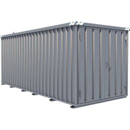 Schnellbau-Container, verzinkt, Außen-BxHxT 2100 x 2100 x 5100 mm, 2 Flügeltüren kaiserkraft