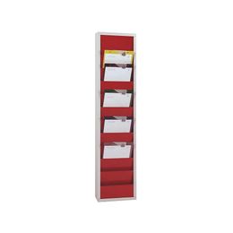 EICHNER Planungstafel, mit 10 Schienen, einreihig, HxBxT 1280 x 315 x 74 mm, rot